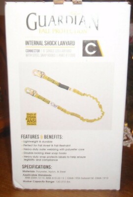 Guardian Fall Protection #11200 IS-72 6-Ft. Internal Shock Lanyard ...