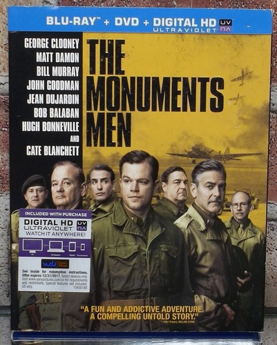 The Monuments Men Blu Ray Movie Based on True Story - Clooney Damon | eBay
