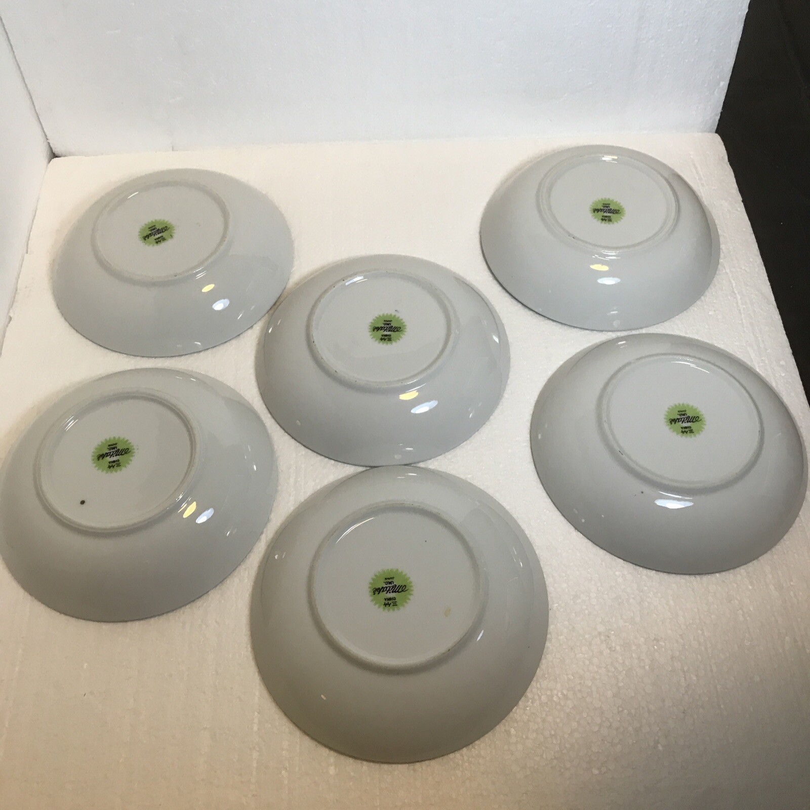 Vintage Set Of 6 Mitake I.M.C. Fine China Berry Bowls Blue / Pink ...