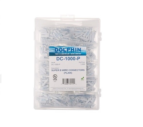 Dolphin DC-1000 Super Crimp Dry White B Connectors 1000pcs 710983701114 ...