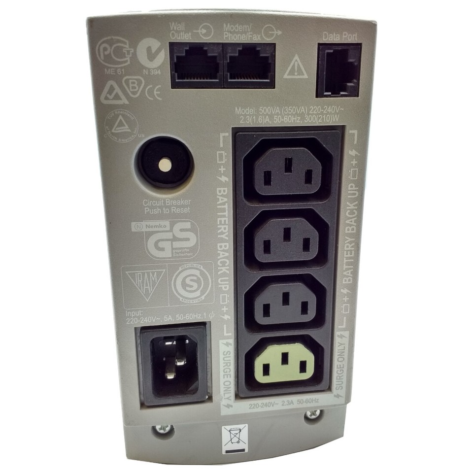 APC Back UPS CS 500 VA Offline Tower BK500EI UPS New Battery & Power ...