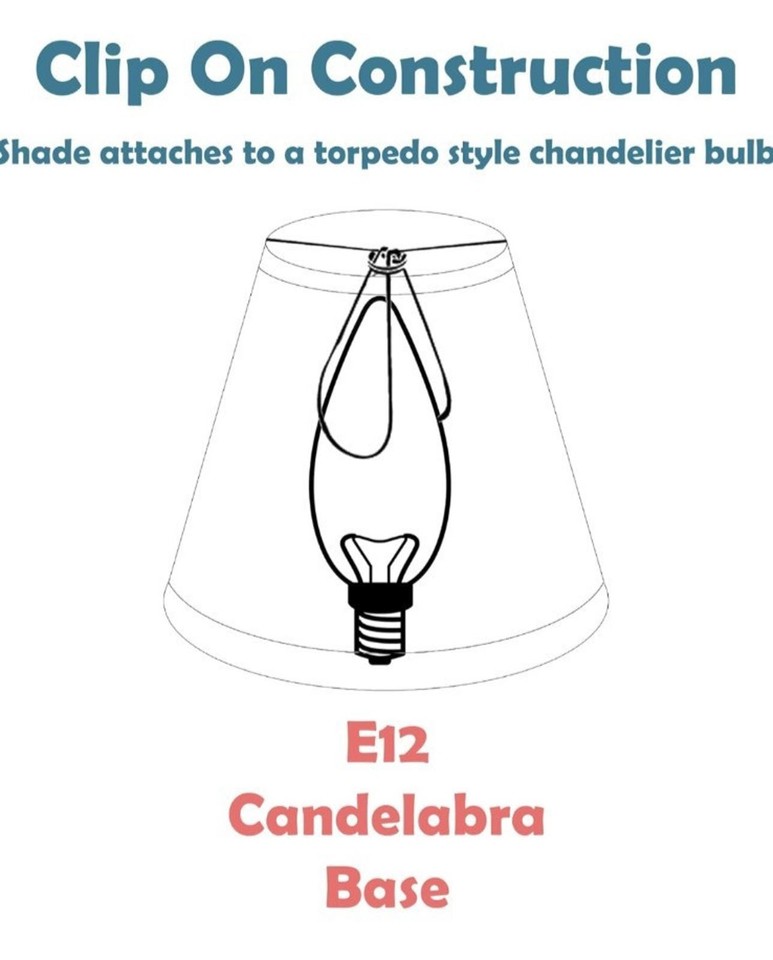 Set of 6 Mini White Fabric Eyelet Empire Clip-On Chandelier Lamp Shades ...