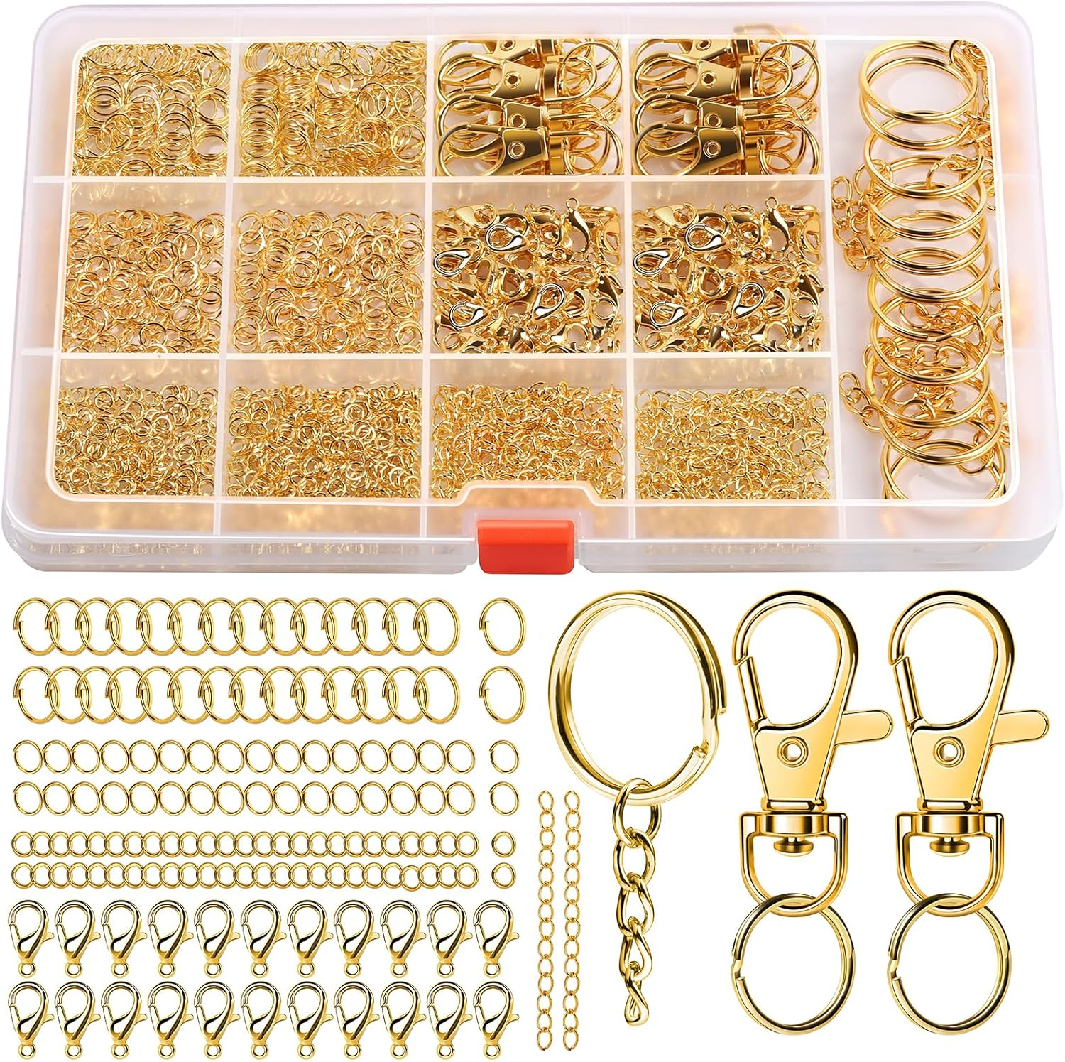 Jump Rings, 968Pcs Keychain Making Kit, Keychain Clip and Key Ring, Key ...
