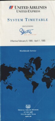 United Airlines timetable 1995/02/08 | eBay