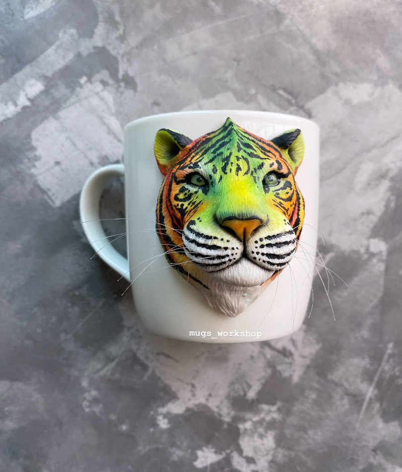 tiger mug, Tiger character tea mug, custom tiger decor cup ...