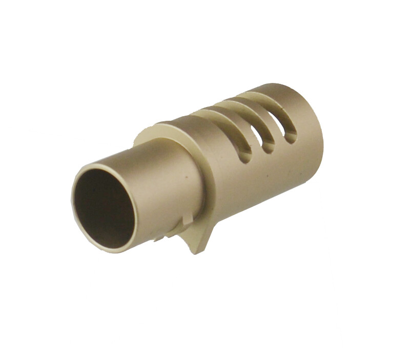 1911 .45 ACP Muzzle Brake Compensator, Round Tube Style,Anodized Tan W ...