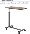 Drive Medical Silver Adjustable Non Tilt Top Overbed Table w/ Wheels ...
