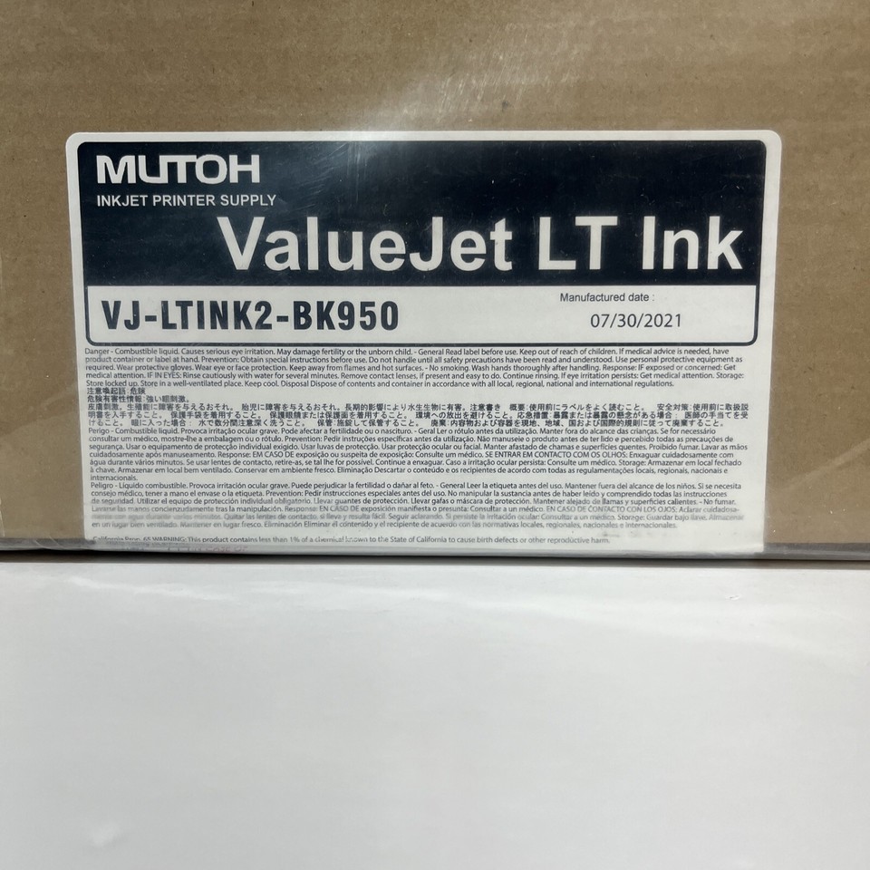 MUTOH Eco Solvent LT2 Black Ink 950ml for ValueJet 1624X and 1638X Code ...