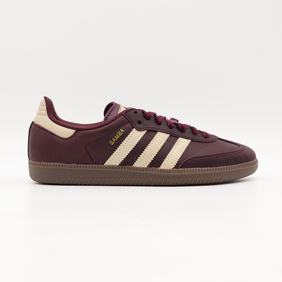 IF7004 adidas Originals Samba OG Maroon Crystal Sand Gold Metallic ...