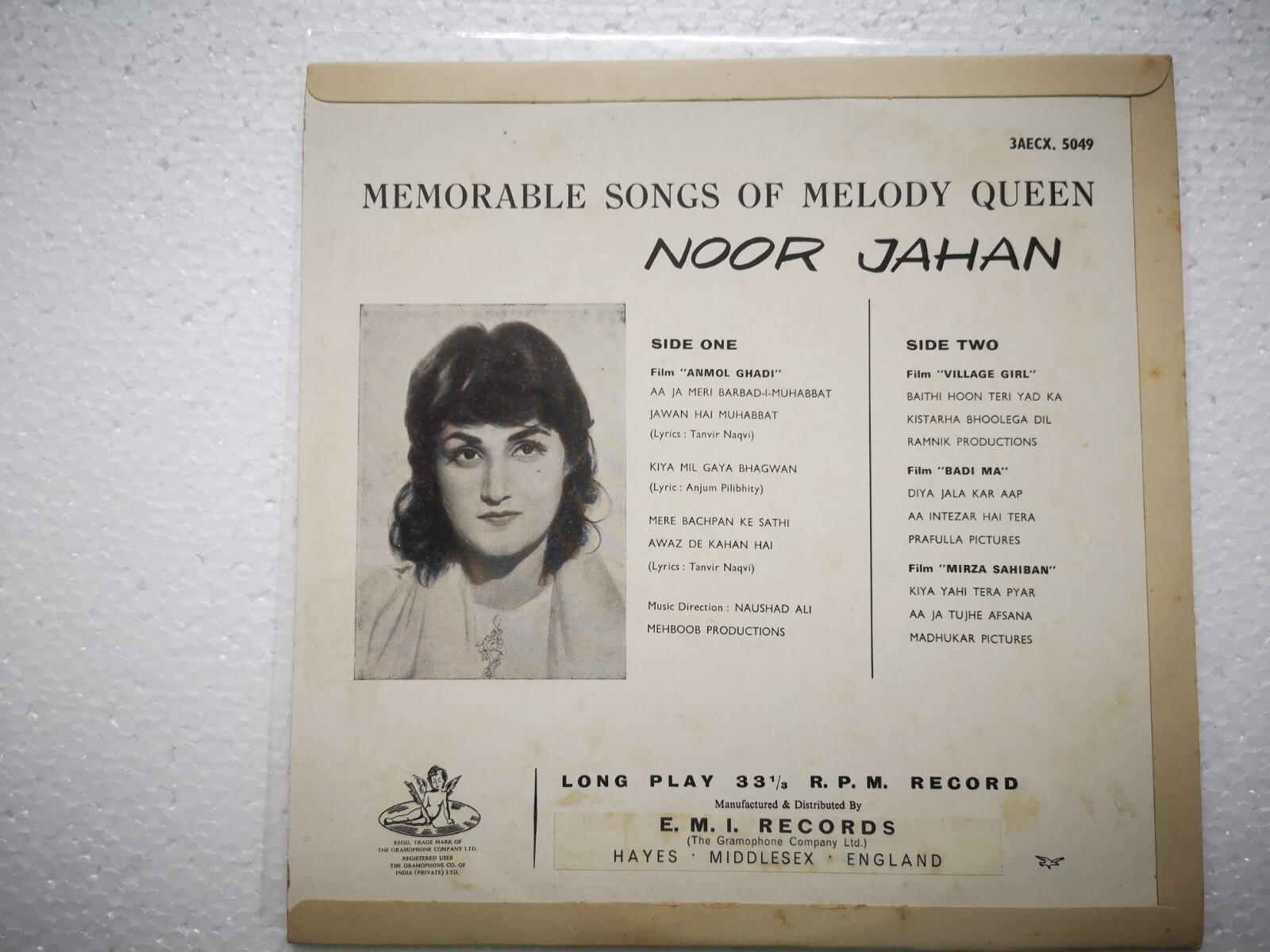 Noor Jahan Memorable Songs Of Melody Queen UK HMV 1965 LP RARE | eBay