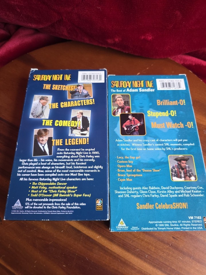 Saturday Night Live Best of Adam Sandler, Chris Farley, VHS Tested Work ...