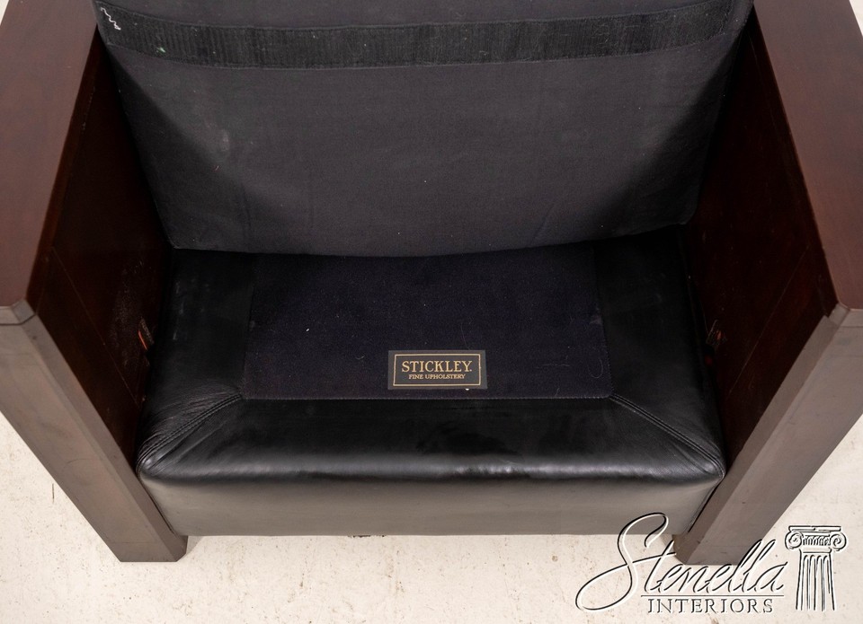 70194: STICKLEY Inlaid Leather Cherry Cube Lounge Pub Chair | eBay