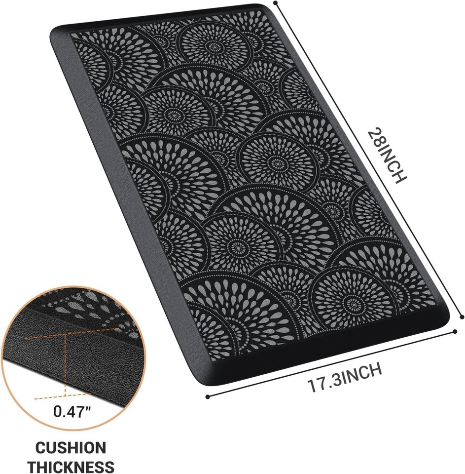 Mattitude Kitchen Mat Cushioned Anti-Fatigue Floor Mat Waterproof Non ...