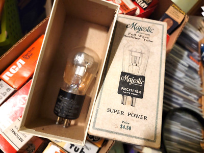 Rare NOS Majestic SUPER POWER Full Wave Rectifier Tube In Original Box ...