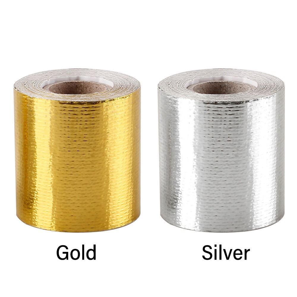 Gold Silver Heat Insulation Wrapping Tape 5CM*5M Thermal Fiber Cloth ...