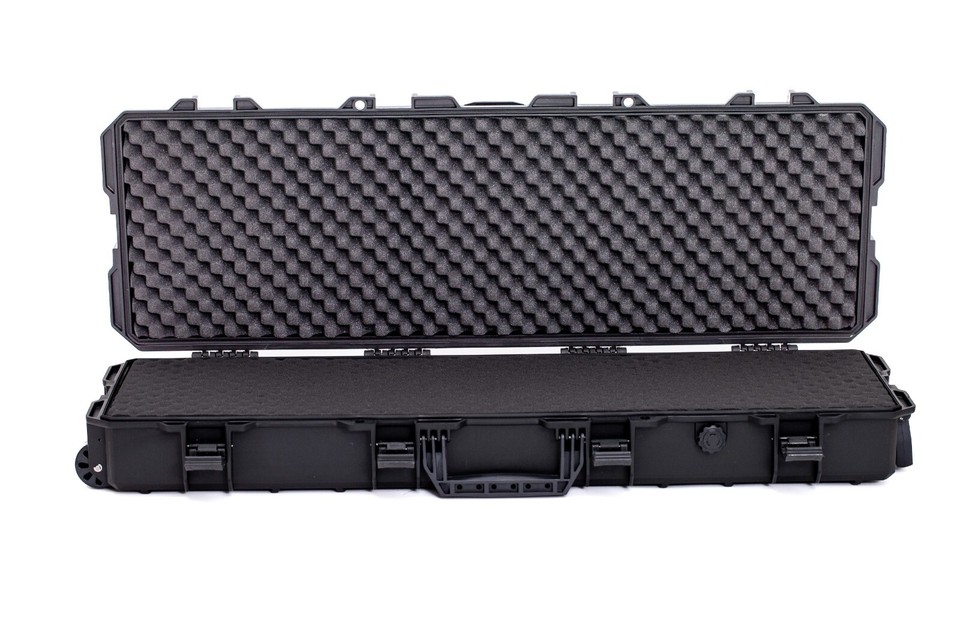 Wheeled Large Gun Case Hard Rifle Case - Black Wave and pick and pluck ...