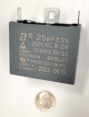 25UF 250VAC 25MFD Fan Motor Capacitor 25 μF .250 terminals w/ mount ...