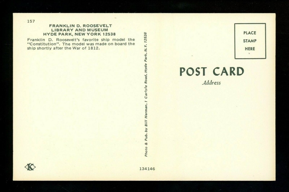 Political President postcard Franklin Roosevelt FDR Library Museum Hyde ...