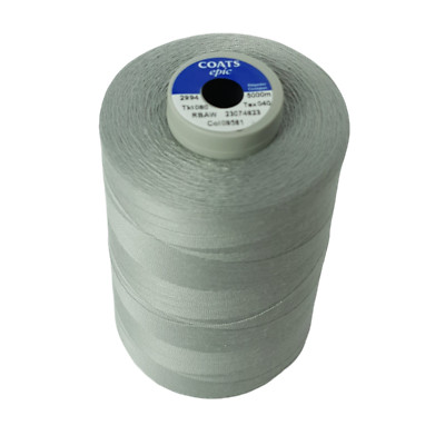 SILVER GREY COATS SEWING THREAD EPIC TKT80 5000m SUPERIOR POLYESTER ...