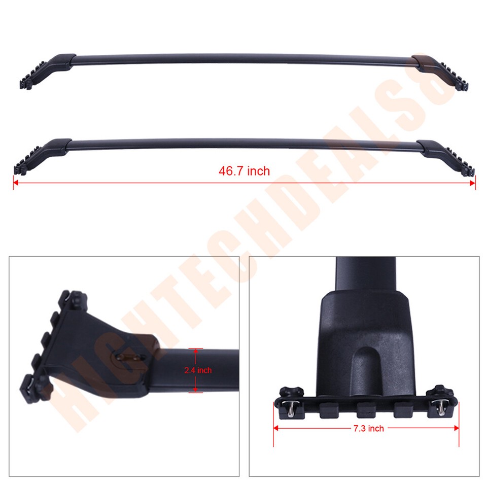 4Pcs Roof Rack Side Rail + Cross Bar for 2009-2015 Honda Pilot Black ...