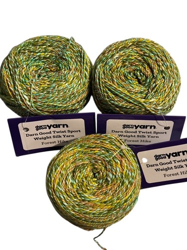 Darn Good Yarn Twist Sport Weight Silk Yarn: Lot of 3 Tropical Jungle ...