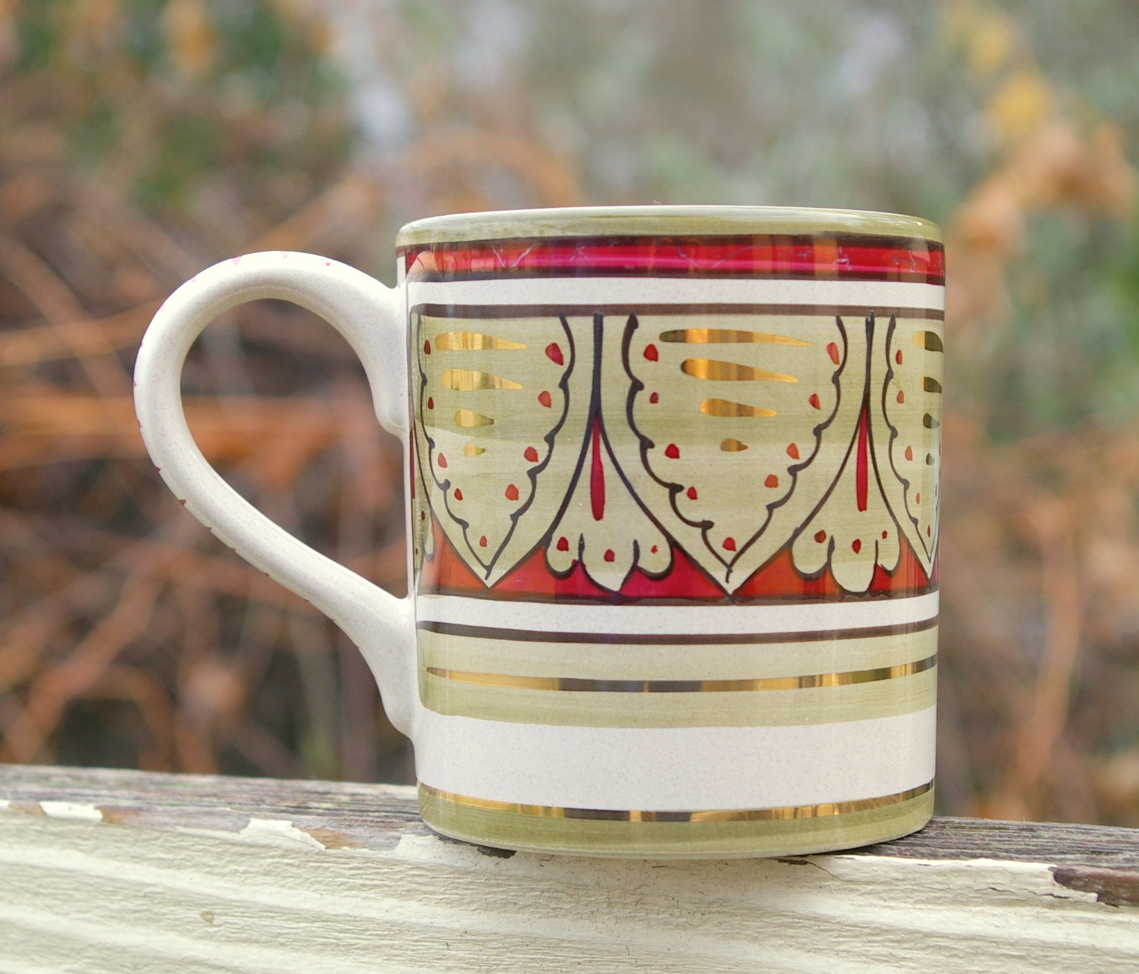 Starbucks Sberna Deruta Hand Painted Italy Coffee Mug Gold Detailing ...