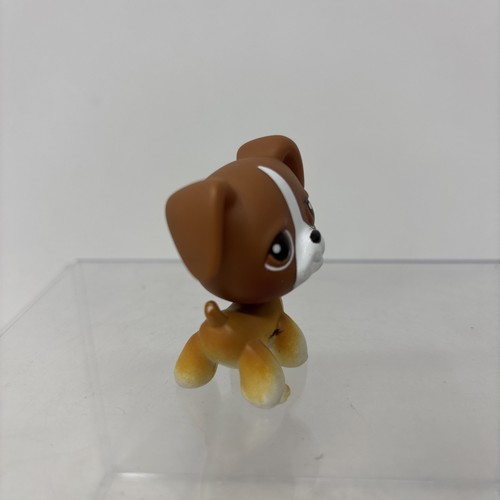 Authentic Littlest Pet Shop BOXER Puppy Dog #25 White & Brown Retired ...