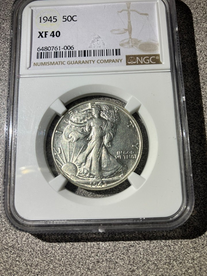 1945 50C Walking Liberty Silver Half Dollar NGC XF 40 | eBay