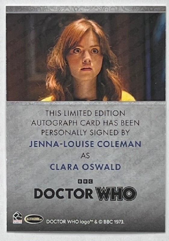 Jenna-Louise Coleman Bordered Autograph, Doctor Who Series 5 - 7 by ...