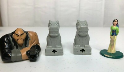 Lot of 4 MULAN SHAN-YU STONE DRAGONS Figurines NO PROJECTIL PVC Smith ...