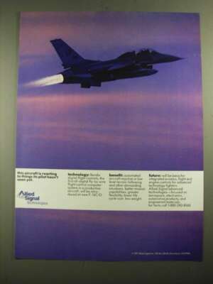 1987 Allied Signal Ad - Bendix Digital Flight Control on F-16C/D ...
