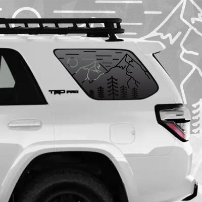 4Runner Window Decal - Minimalist Graphic Line Design for Rear Quarter ...