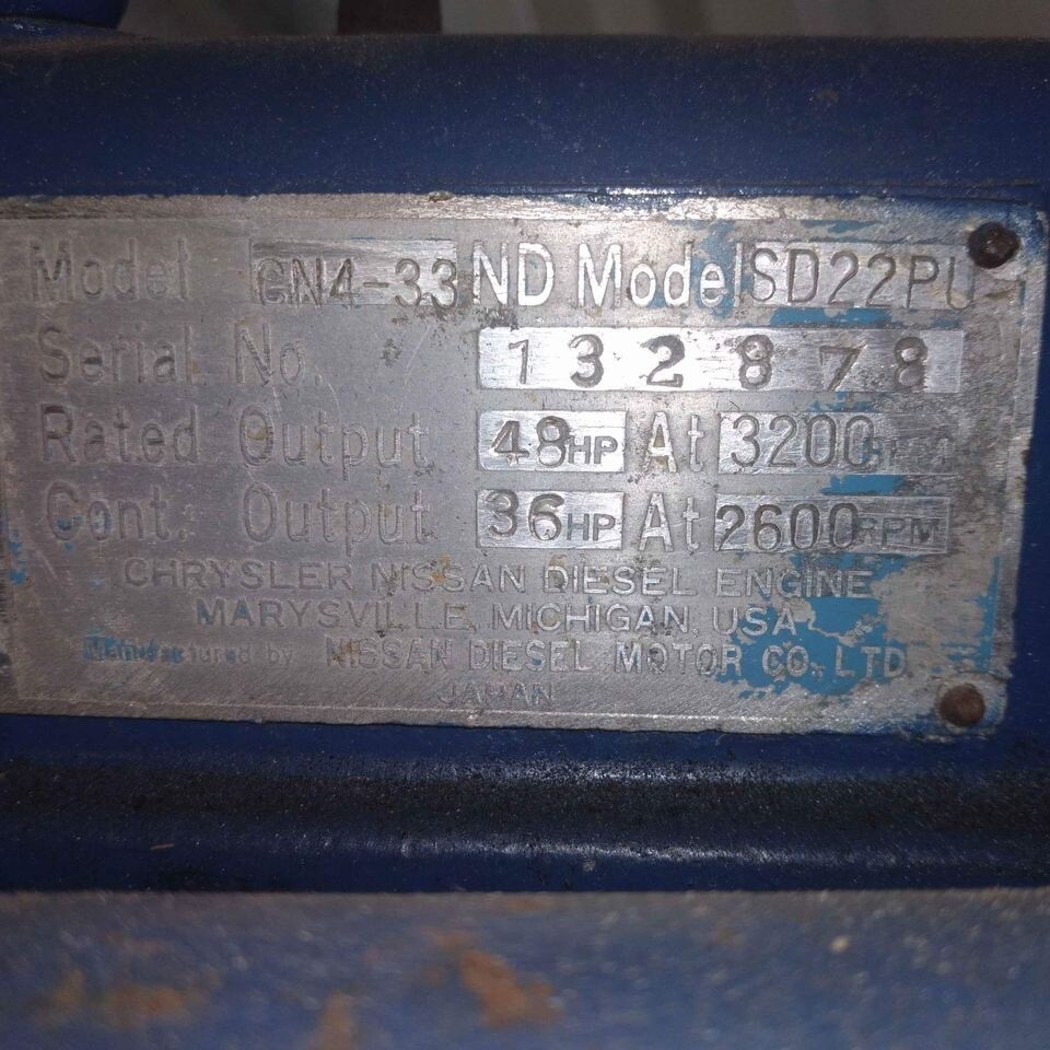 Nissan SD22 , CN4-33 65 HP Marine Diesel engine - Velvet Drive | eBay