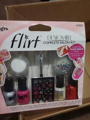Fing'rs Flirt Design-Her Complete Salon Kit Art Brush Glitter Stones ...