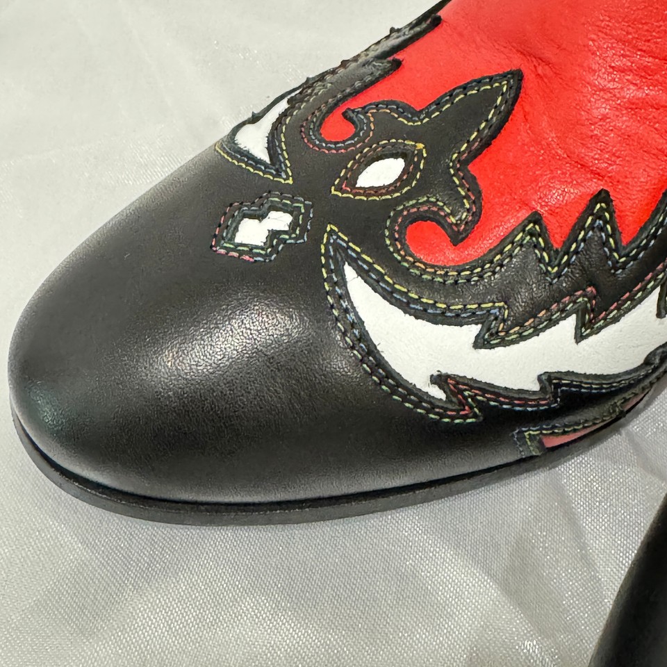 New ZADIG & VOLTAIRE Leather Red Trouble Flame Ankle Boots Sz 7- #1 ...
