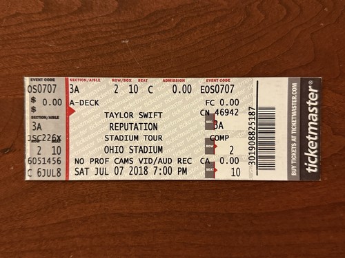 Taylor Swift Reputation Ticket 2018 Ohio Stadium July 7th | eBay