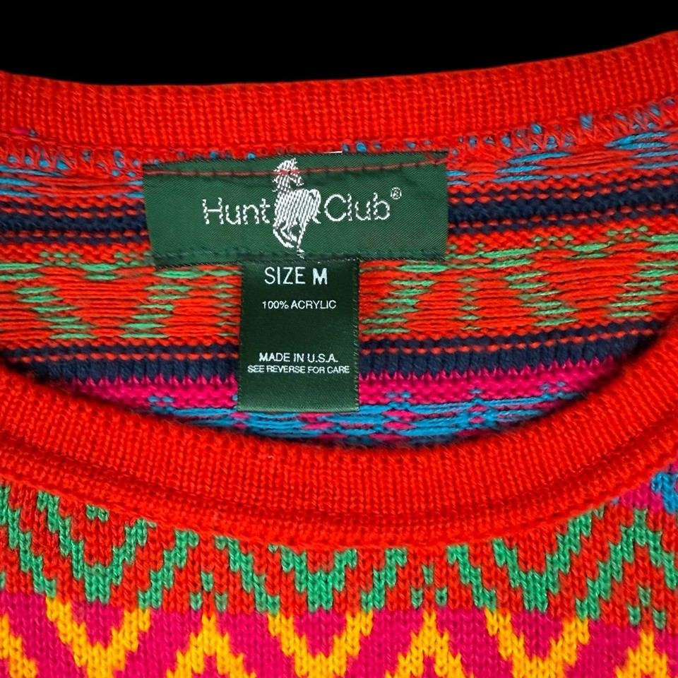 Vtg Hunt Club Womens Sweater XL Colorful Textured Knit 90's Y2K USA ...