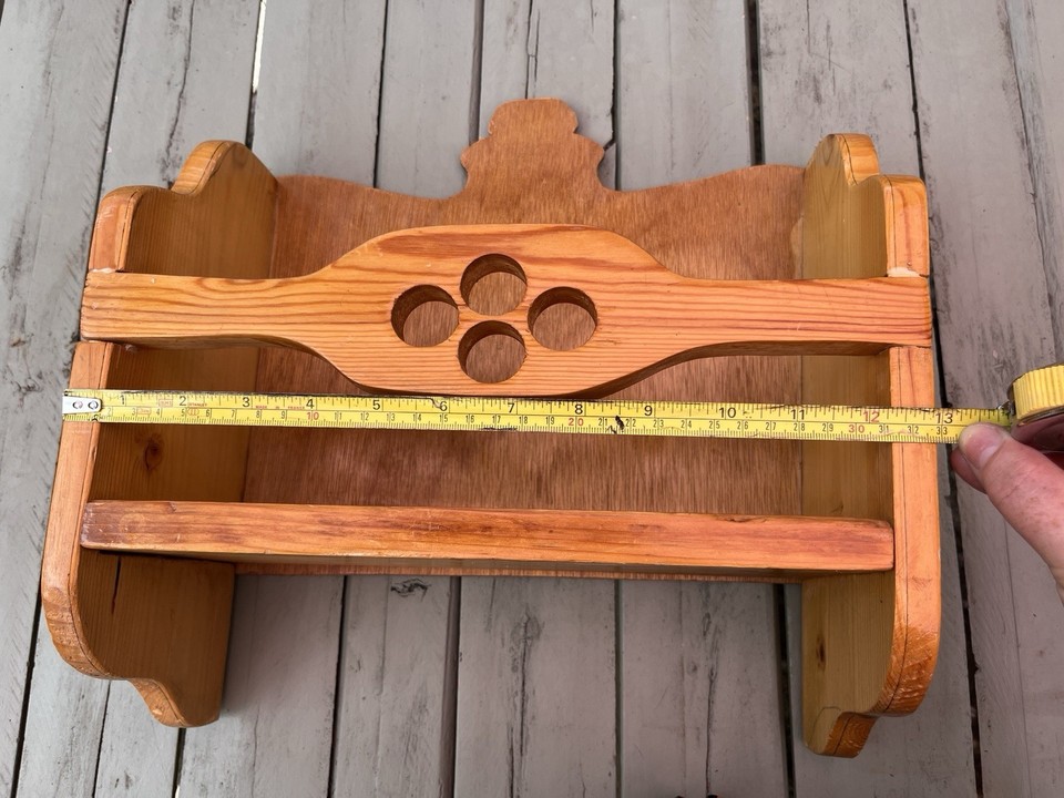 Rustic Handmade Wooden Wall Mounted Rack Farmhouse Homestead Cottage ...