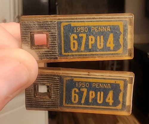 DISABLED AMERICAN VETERAN VINTAGE 1950 PA. PAIR OF LICENSE PLATES ...