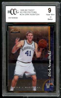 Dirk Nowitzki Rookie Card 1998-99 Finest No Protectors #234 BGS BCCG 9 ...