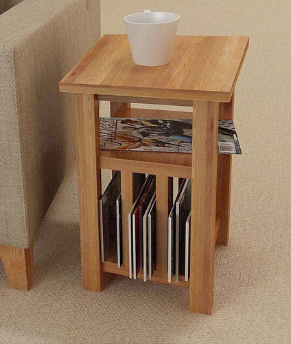 Small Oak Magazine Rack Side Table | Wooden Coffee/Lamp/End/ Storage ...