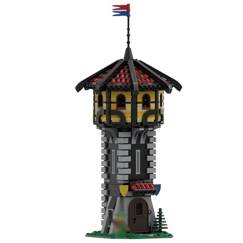 MEDIEVAL Black Tower Outpost Tower Model Building Toys Set 1087 Pieces ...