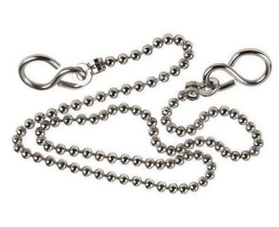 Chrome Sink Basin Bath Ball Plug Chain Replacement with S Hook Ends 18 ...