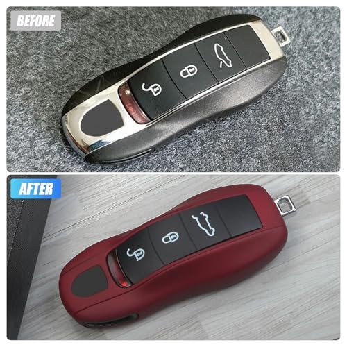 Key Fob Cover Compatible with Porsche Key Shell Key Fob Shell Bordeaux ...