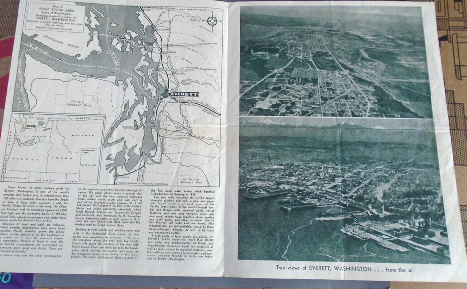 Service Men's Club, Everett, Washington, stationary, brochure, and map ...