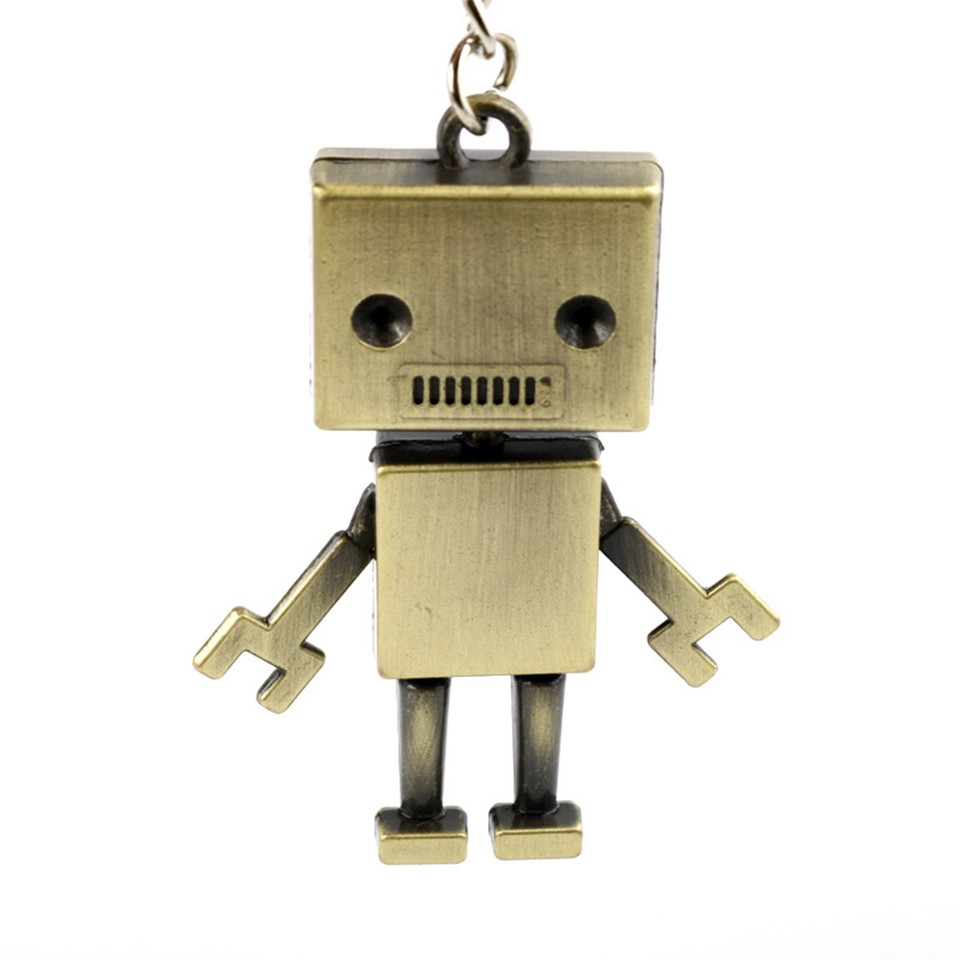New Bronze Key Ring Gift Cute Robot Metal Keychain Pendant Key Chain ...
