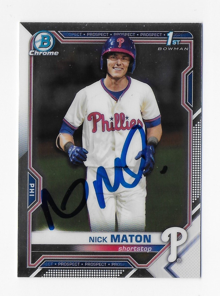 2021 BOWMAN BCP-5 NICK MATON PHILLIES TIGERS AUTOGRAPHED SIGNED ...