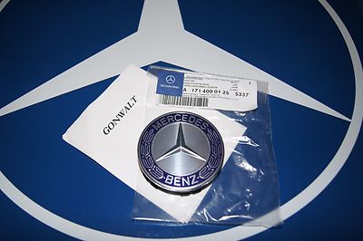Mercedes Benz Genuine Metal Free Blue Center Hub Cap 1714000125 ML GL R ...