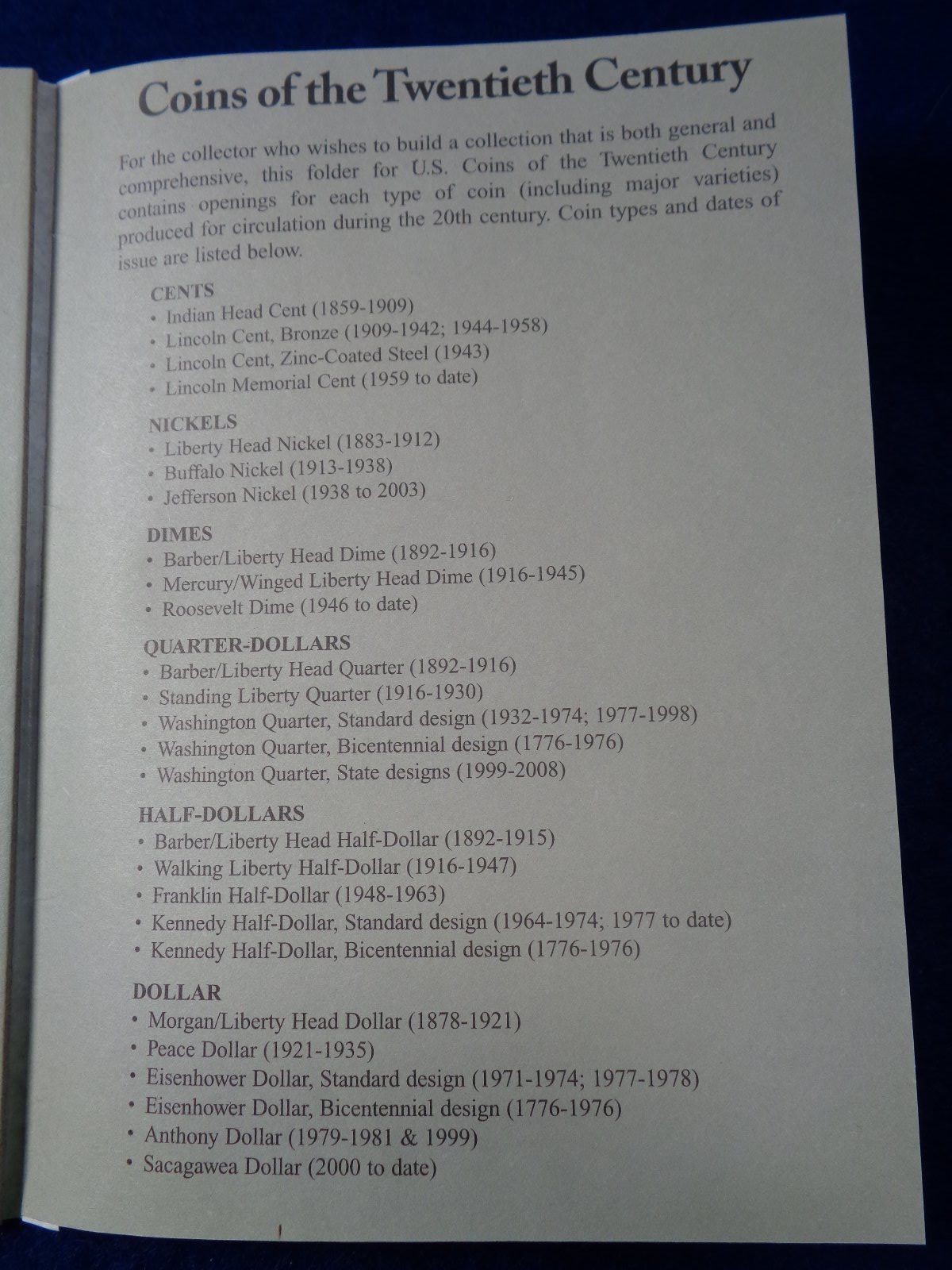 H.E. Harris Coins Of The 20th Century Coin Folder, Album Book #2700 | eBay