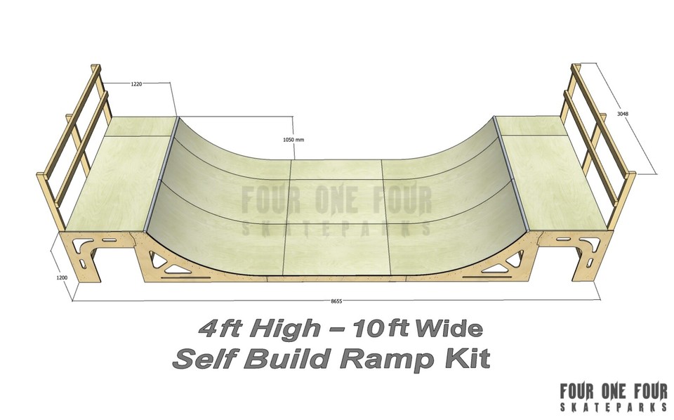 4ft High Skate Ramp Halfpipe - Mini Ramp Kit - Self Build - DIY, BMX ...